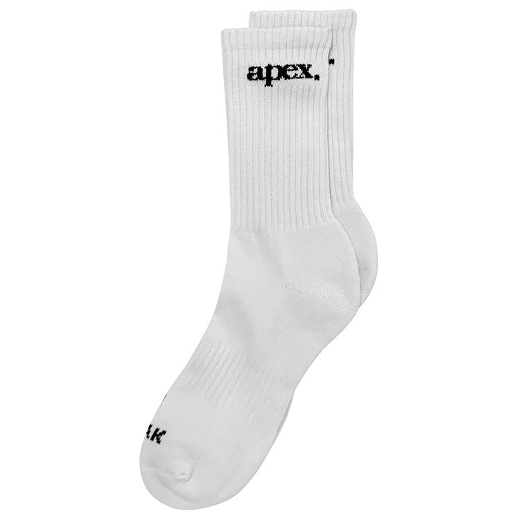 APEX CREW SOCKS / WHITE – apex.